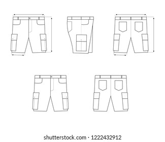 Shorts Size Vector Chart Measurements Scheme Stock Vector (Royalty Free ...
