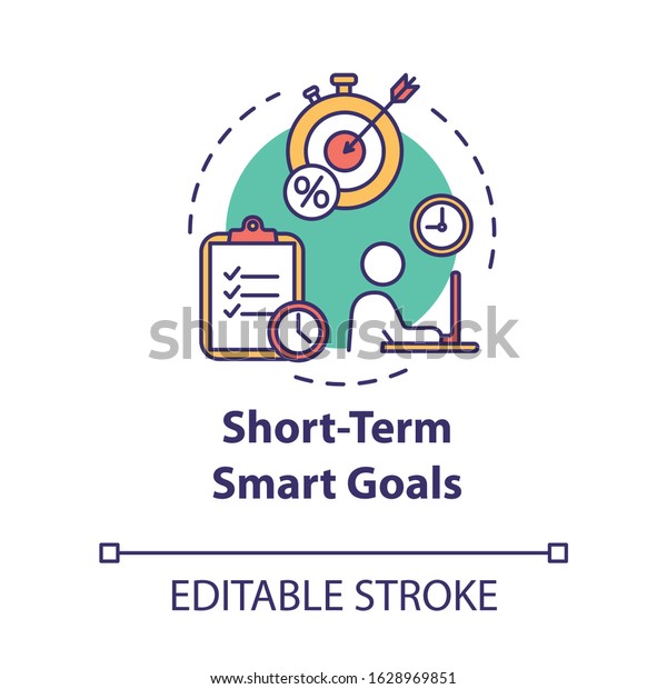 Shortterm Smart Goals Concept Icon Setting Stock Vector (Royalty Free ...