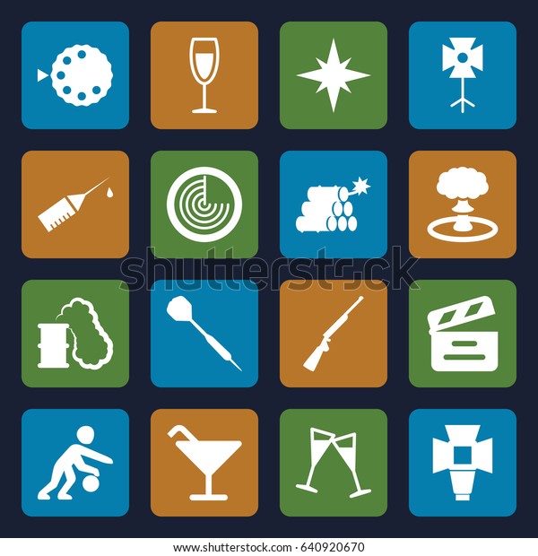 Shot Icons Set Set 16 Shot Stock Vector (Royalty Free) 640920670 ...
