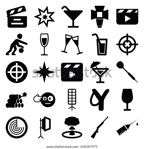 Shot Icons Set Set 25 Shot Stock Vector (Royalty Free) 636587975 ...