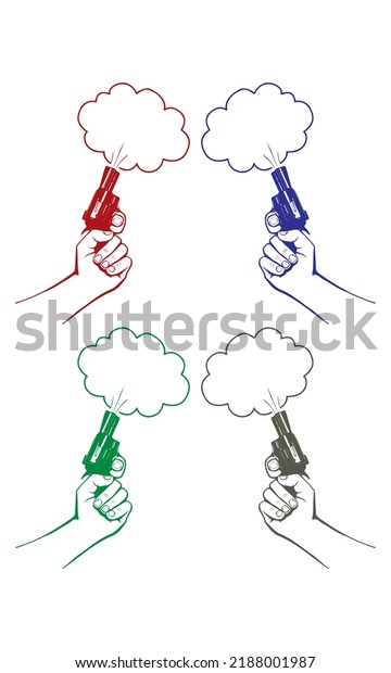 Shot Starting Pistol Vector Illustration Starting: เวกเตอร์สต็อก (ปลอด ...