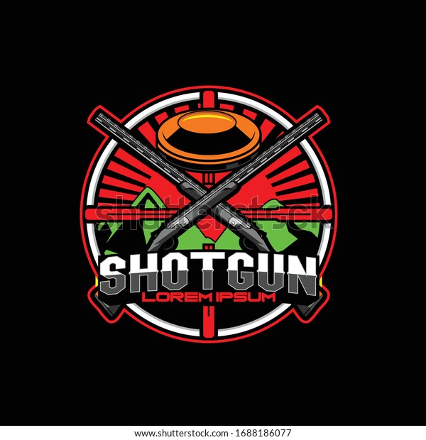 Shotgun Clay Pigeon Shooting Vector Logo Stock Vector (Royalty Free ...