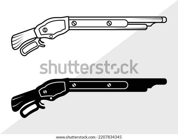 Shotgun Svg Printable Vector Illustration Stock Vector (Royalty Free ...