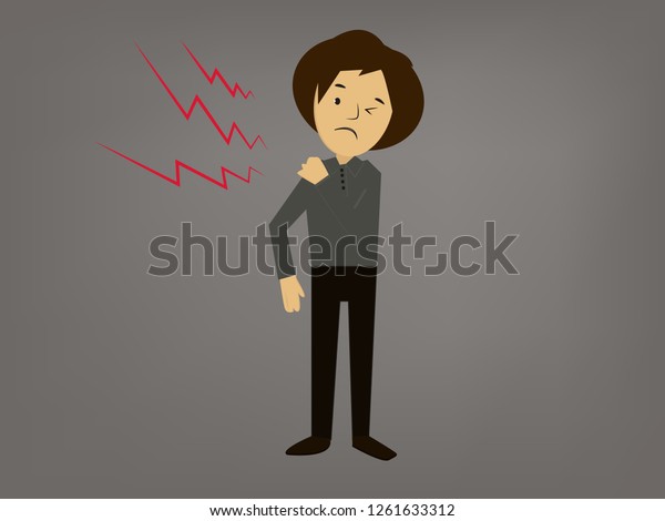 Shoulder Pain Cartoon Vector 스톡 벡터(로열티 프리) 1261633312 | Shutterstock
