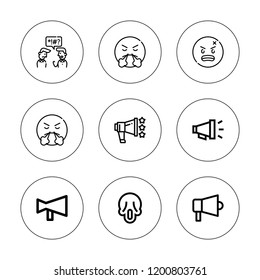 Shout Icon Set Collection 9 Outline Stock Vector (Royalty Free) 1200803761