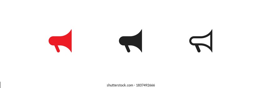Shout Icon Set Megaphone Simple Symbol: เวกเตอร์สต็อก (ปลอดค่าลิขสิทธิ์ ...