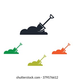 Shovel Digging Soil Icon Stock Vector (Royalty Free) 379576612 ...