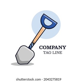 Shovel Logo Icon Template Vector Emblem Stock Vector (Royalty Free ...