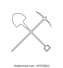 Shovel Pick Axe Simple Icon Construction Stock Vector (Royalty Free ...