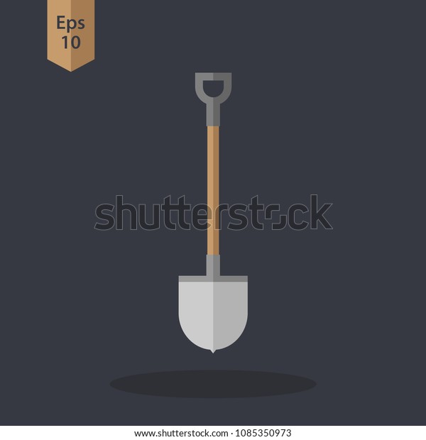 Shovel Sign Simple Vector Illustrated Symbol Stock Vector (Royalty Free ...