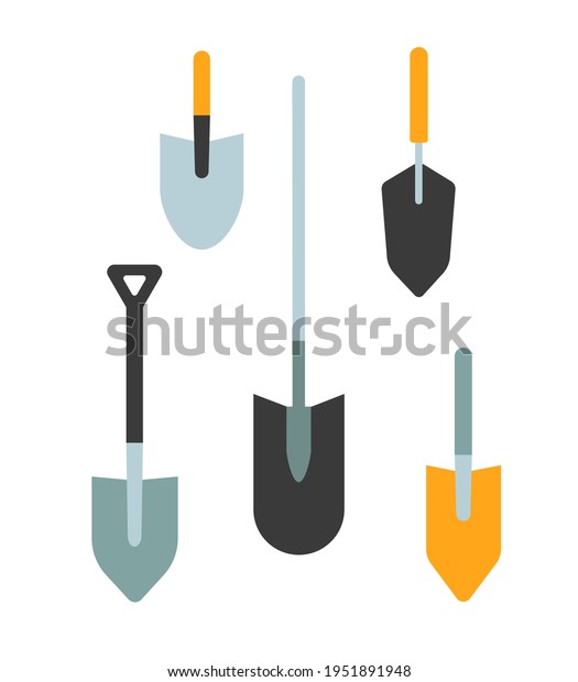 Shovel Spade Vector Illustration Set Flat Stock Vector (Royalty Free ...