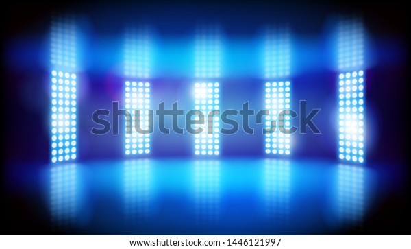 Show Television Studio Lights On Stage Stock Vector (Royalty Free ...