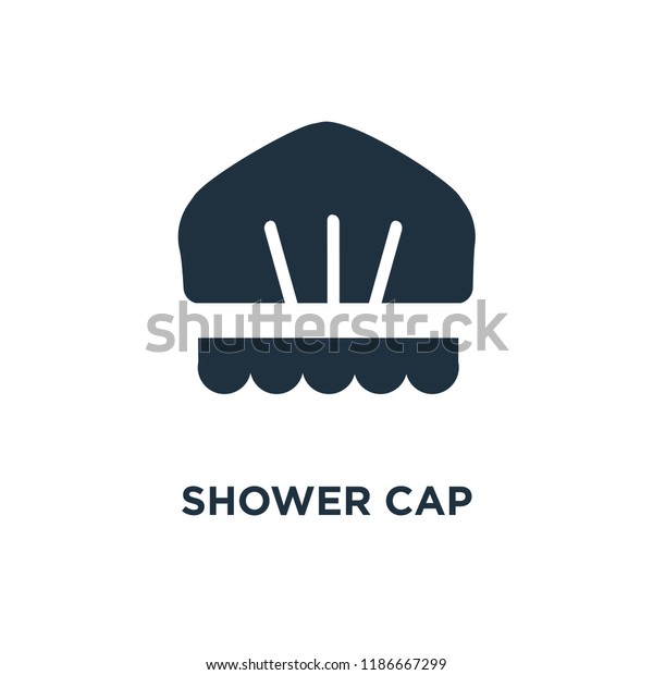 Shower Cap Icon Black Filled Vector: vector de stock (libre de regalías ...