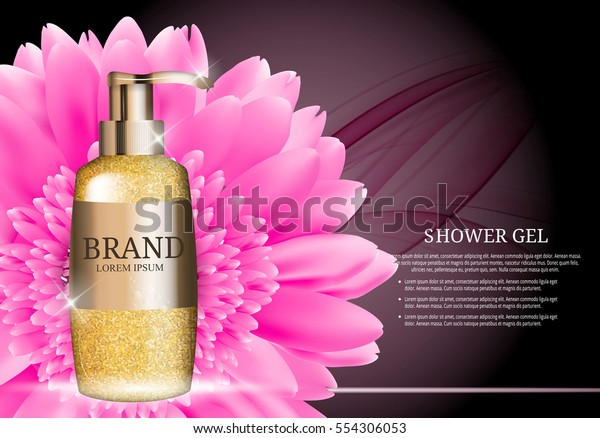Shower Gel Bottle Template Ads Magazine Stock Vector (Royalty Free ...