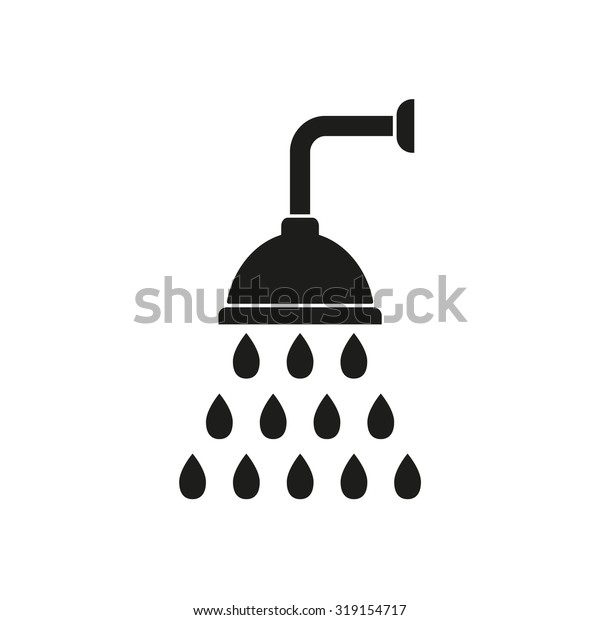 Shower Icon On White Background Vector Stock Vector (Royalty Free ...