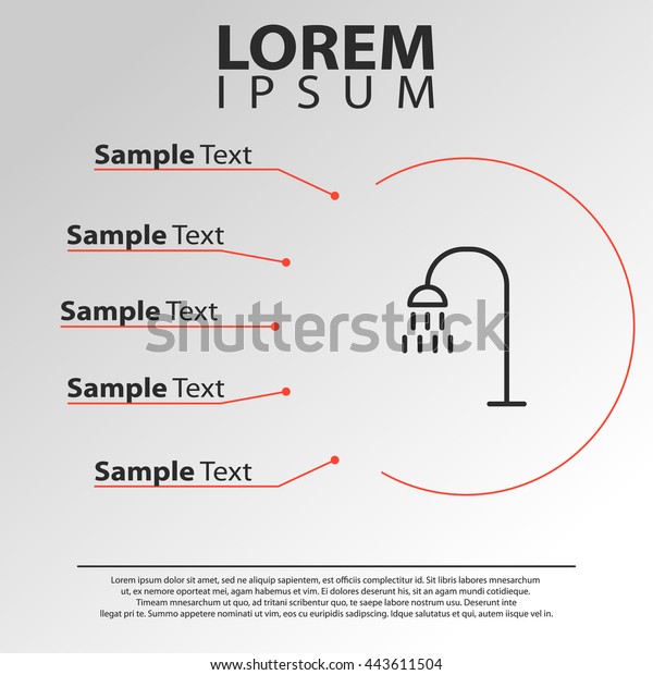 Shower Line Icon Shower Infographics Template Stock Vector (Royalty ...