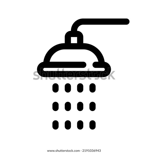 Shower Outline Icon Editable Stroke Vector Stock Vector (Royalty Free ...