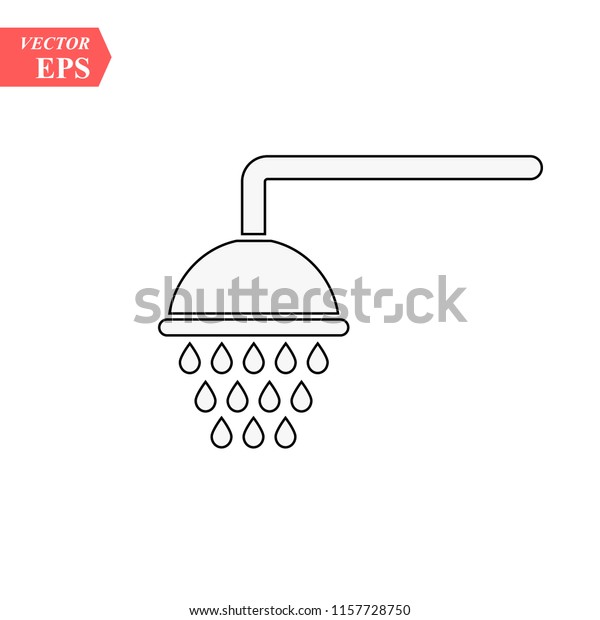 Shower Outline Icon Linear Style Sign Stock Vector (Royalty Free ...