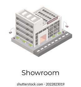 Showroom Isometric Icon Editable Style Stock Vector (Royalty Free ...