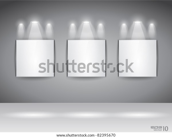Showroom Panel Slogan Exposition Advertising Object Stock Vector ...