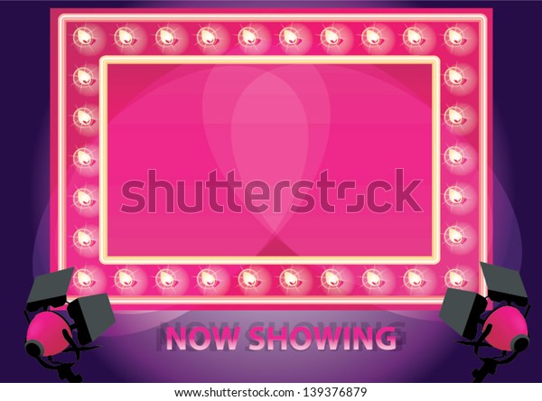 Showtime Retro Neon Board Board Framed Stock Vector (Royalty Free ...