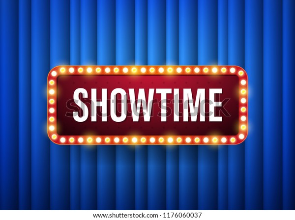 Showtime Text Electric Bulbs Frame On Stock Vector (Royalty Free ...