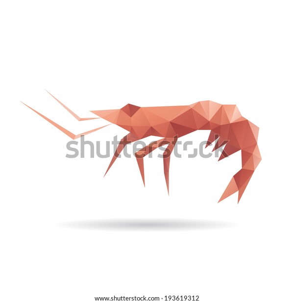 Shrimp Abstract Isolated On White Background Stock Vector (Royalty Free ...