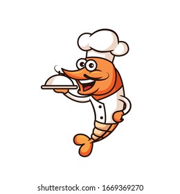 Shrimp Chef Mascot Cartoon Vector Illustration Stock Vector (Royalty ...