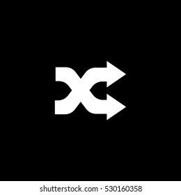 Shuffle Outline Icon Isolated White Background: ilustración de stock ...