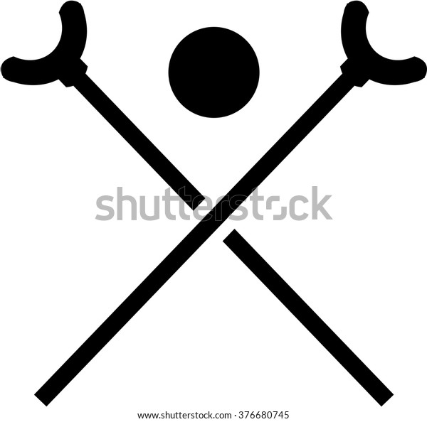 Shuffleboard Cues Crossed Discs Stock Vector (Royalty Free) 376680745 ...