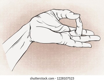 Shuni Mudra Yogic Hand Gesture Drawn Stock Vector (Royalty Free ...