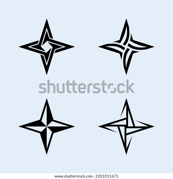 Shuriken Stars Pack Vector Kinds Shape Stock Vector (Royalty Free ...