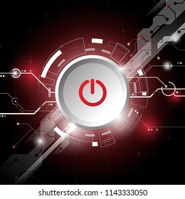 Shut Down Icon Electronic Red Light Stock Vector (Royalty Free ...
