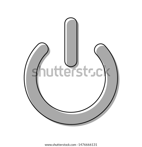 Shut Down Sign Black Line Icon Stock Vector (Royalty Free) 1476666131 ...