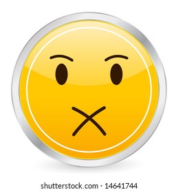 Shut Face Yellow Circle Icon Vector Stock Vector (Royalty Free ...