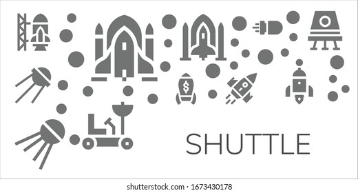Shuttle Icon Set 11 Filled Shuttle Stock Vector (Royalty Free) 1673430178