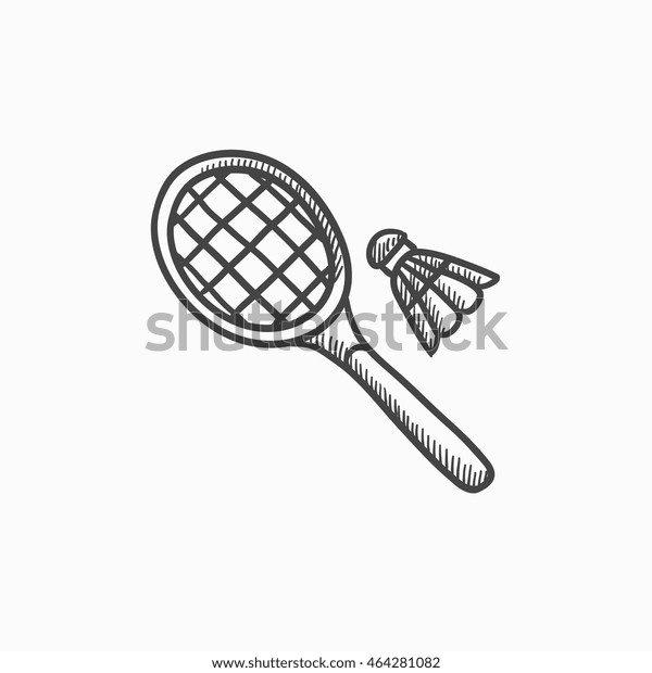 Shuttlecock Badminton Racket Vector Sketch Icon Stock Vector (Royalty ...