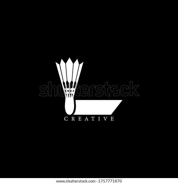 Shuttlecock Concept Simple Flat L Letter Stock Vector (Royalty Free ...