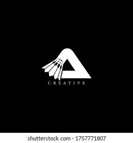 Shuttlecock Concept Simple Flat Letter Logo Stock Vector (Royalty Free ...