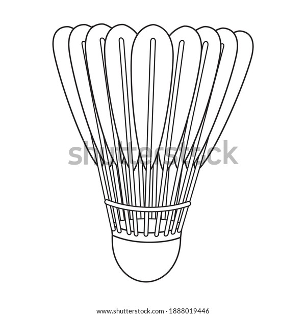 Shuttlecock Line Vector Illustration Isolated On Stock Vector (Royalty ...