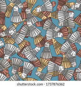 Shuttlecock Seamless Pattern Colors Competition Vector Stock Vector ...