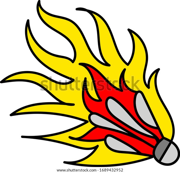 Shuttlecock Tail Fire Logo Icon Vector Stock Vector (Royalty Free ...
