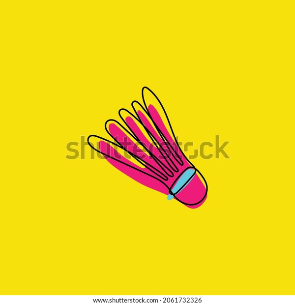 Shuttlecock Vector Design Logo Hand Drawn Stock Vector (Royalty Free ...