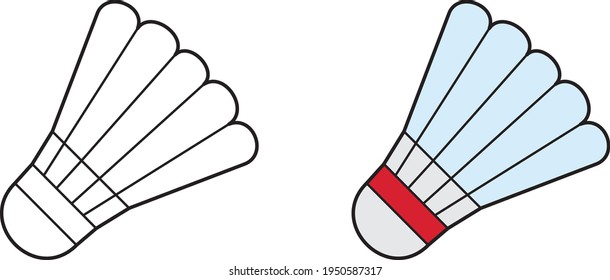 Shuttlecock Vector Drawing Cartoon Line Art Stock Vector (Royalty Free ...