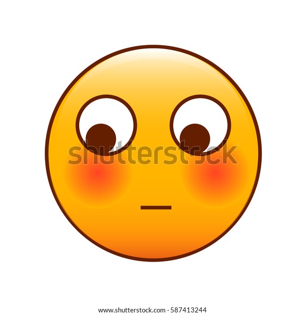 Shy Emoticon Vector Emoji Cute Smiley 스톡 벡터(로열티 프리) 587413244 ...