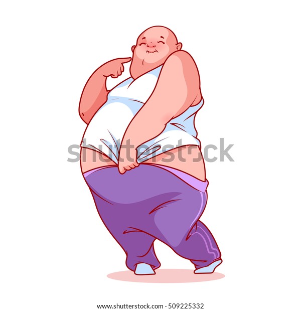 Shy Fat Man Vector Illustration On Stock Vector (Royalty Free) 509225332