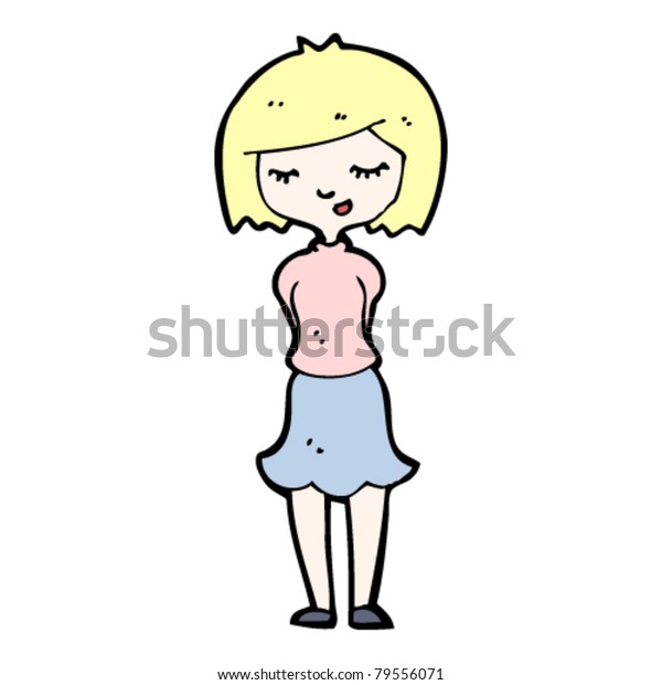 Shy Girl Cartoon Stock Vector (Royalty Free) 79556071