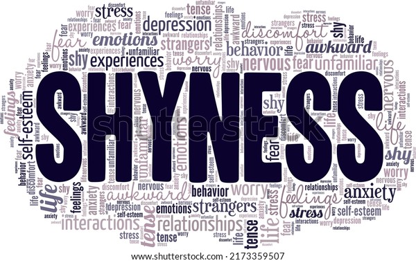Shyness Word Cloud Conceptual Design Isolated: เวกเตอร์สต็อก (ปลอดค่า ...
