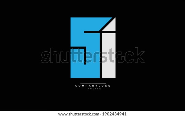 Si Icon Monogram Letter Text Alphabet Stock Vector (Royalty Free ...