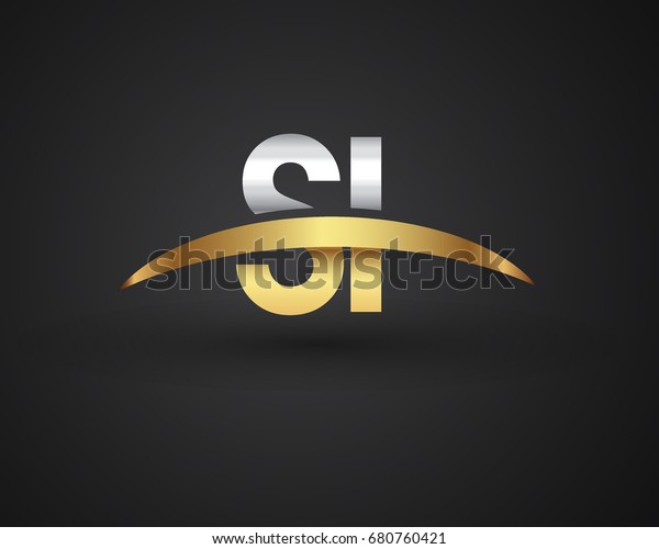 Si Initial Logo Company Name Colored Stock Vector (Royalty Free) 680760421